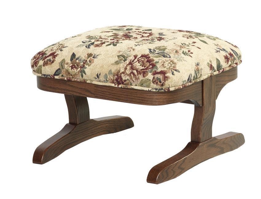 Amish Handcrafted Upholstered Footstool - Proudly Made in USA