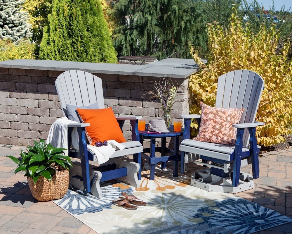 Poly Fan-Back Adirondack Swivel Glider Chair | Amish Handcrafted