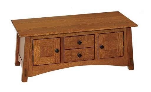 Two-Door and Two-Drawer Seboyeta Mission Coffee Table from