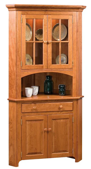 Amish Corner Hutches | Space Saving Dining Storage | DutchCrafters