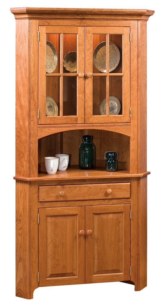 Galloway Shaker 2-Door Corner Hutch from DutchCrafters Amish Furniture