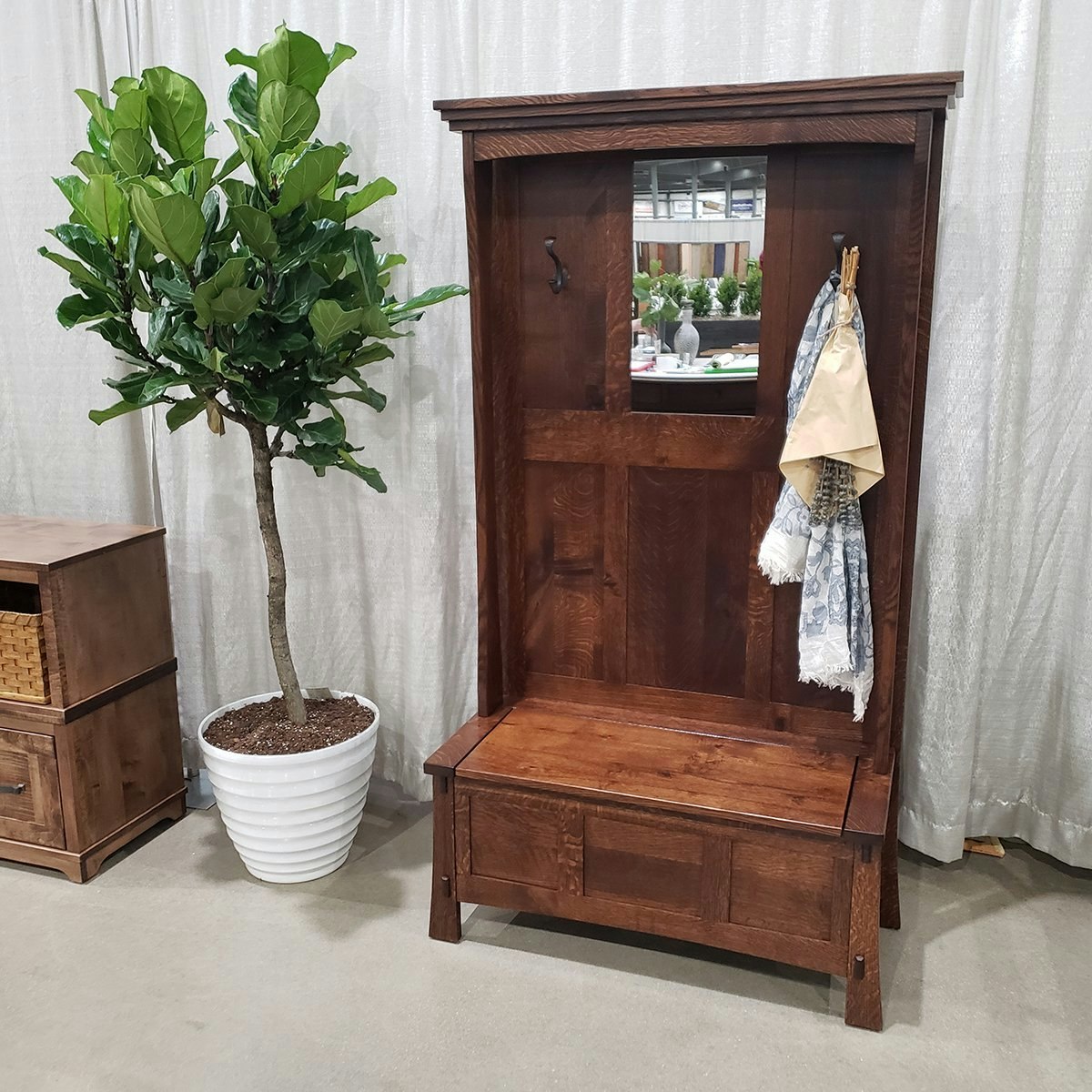 Entryway Hall Tree Bench Made in America | Amish Solid Wood Furniture