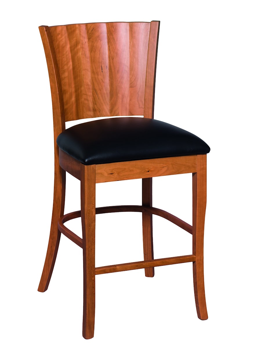 Modern Ripple Back Bar Stool from DutchCrafters Amish Furniture
