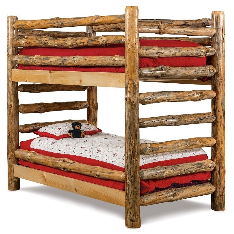 Rustic Log Bunk Beds from DutchCrafters Amish Furniture Store