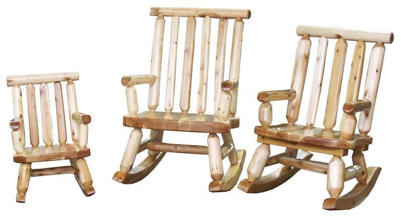 Large Log Rocking Chair | Amish Handcrafted Log Furniture - Custom