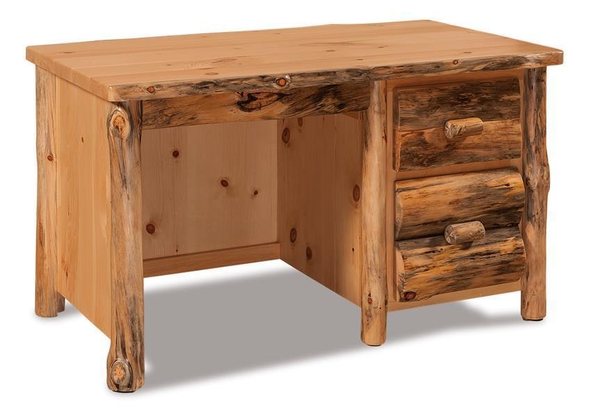 Amish Log Writing Desk with File Drawer | DutchCrafters