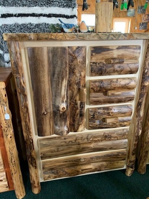 Handcrafted Rustic Log Armoire | Amish Made Bedroom Furniture