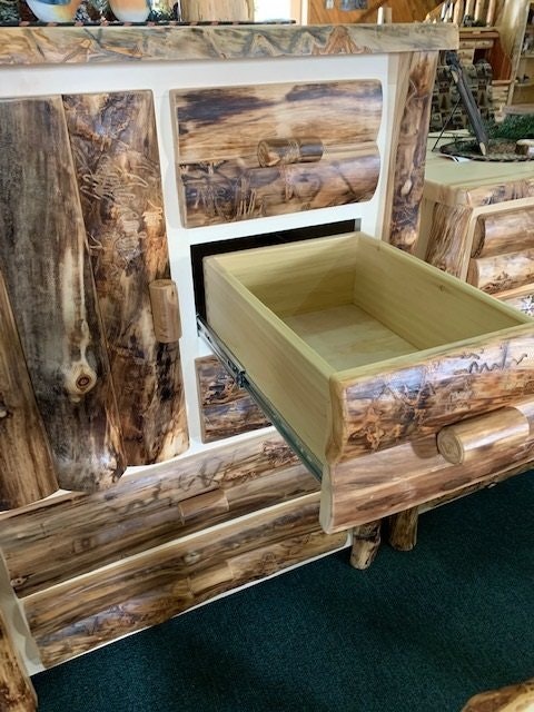 Handcrafted Rustic Log Armoire | Amish Made Bedroom Furniture