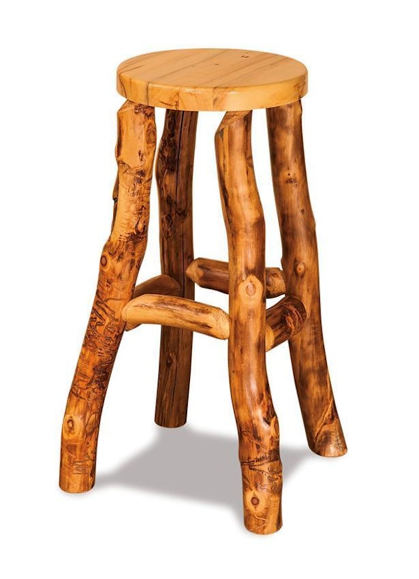 Handcrafted Log Stool With Sturdy Frame | DutchCrafters