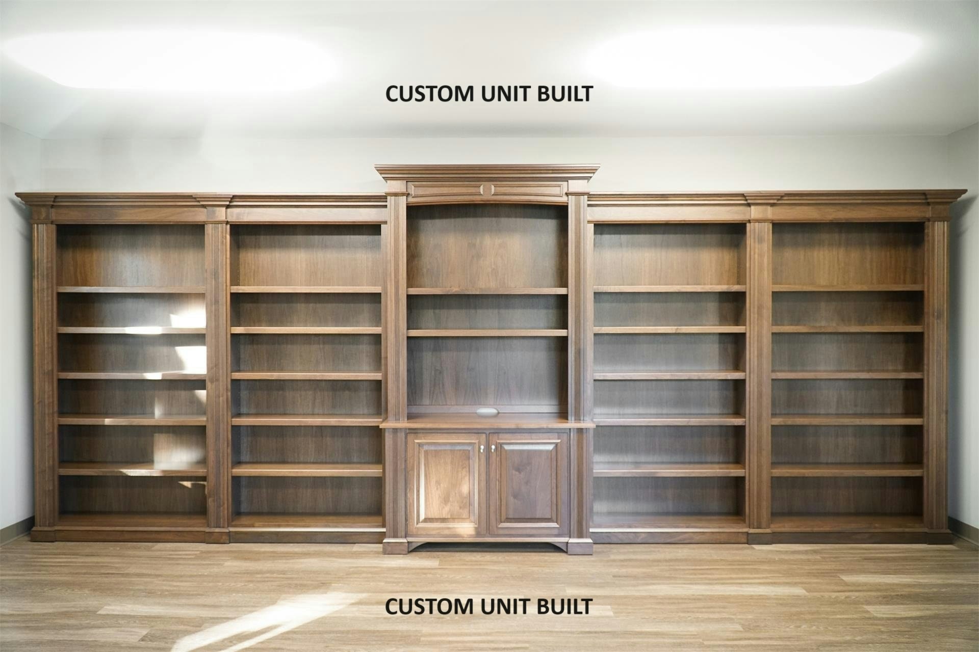 Amish Library Bookcase with Crown Molding | Solid Wood Bookcases