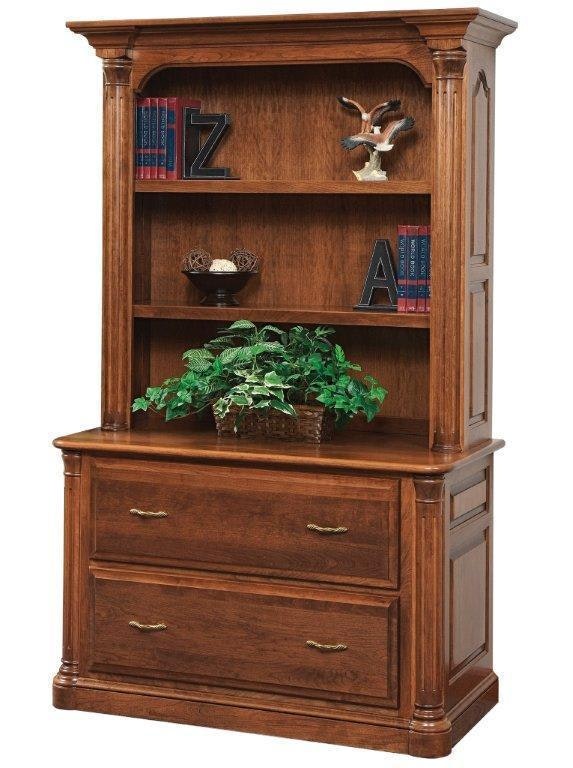 Lateral File Cabinet with Hutch Top | Amish Office Furniture