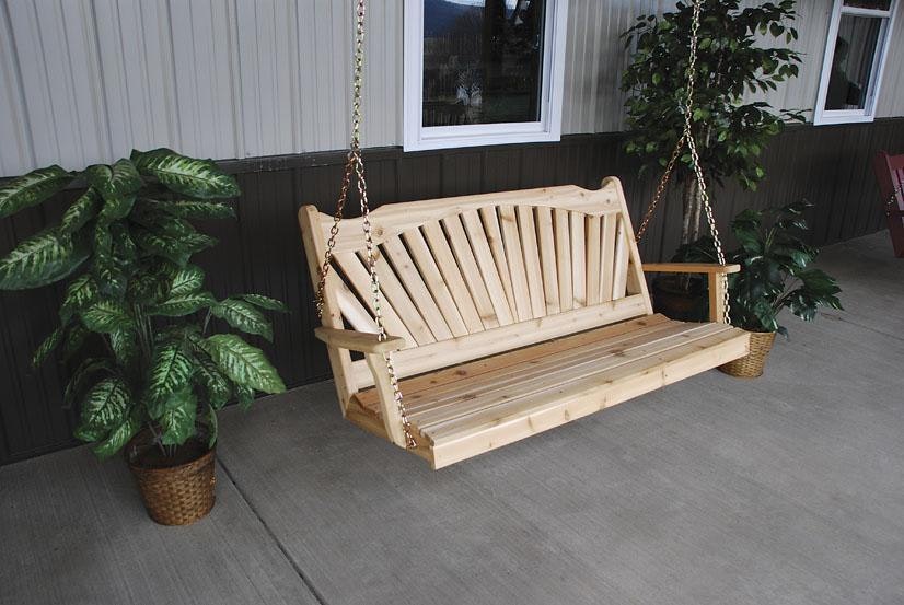 Red Cedar Fan Back Swing from DutchCrafters Amish Furniture