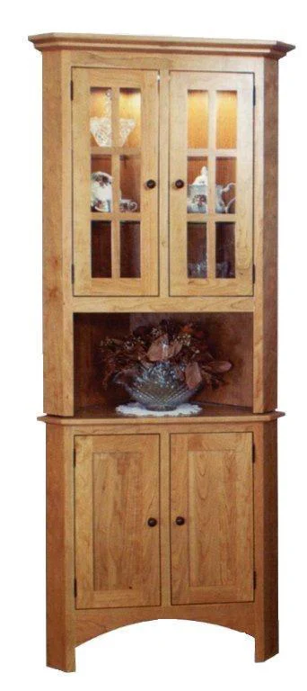 Amish Corner Hutches | Space Saving Dining Storage | DutchCrafters