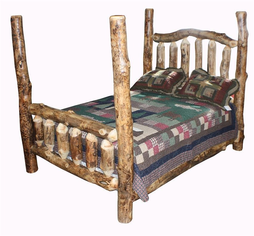 Rustic Log Four Poster Bed | Amish Made Bedroom Furniture