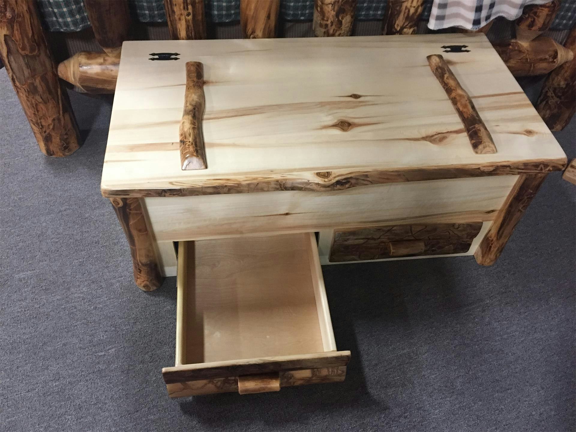 Log Hope Chest With 2 Drawers | Amish Made | DutchCrafters
