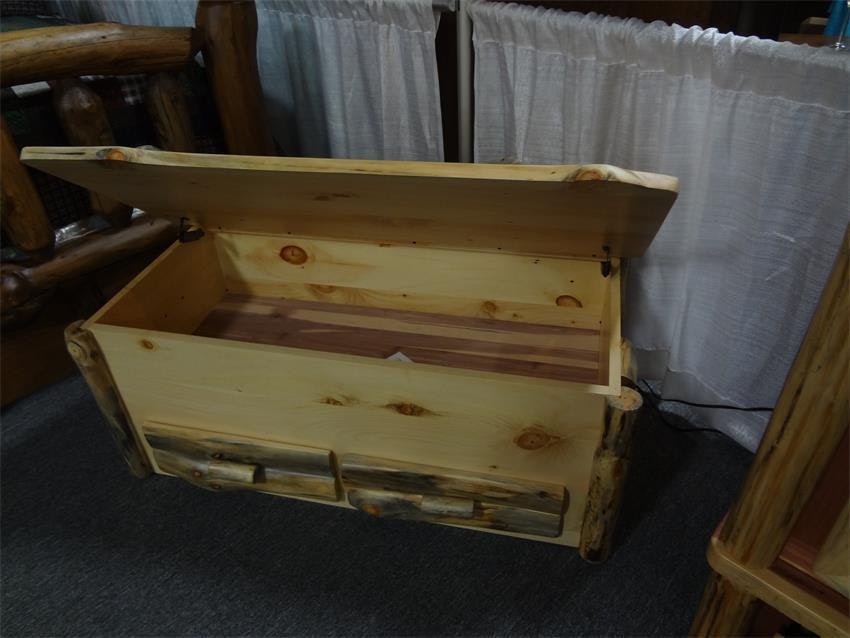 Rustic Log Hope Chest | Amish Made Bedroom Furniture