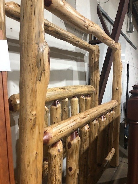Amish Rustic Log Canopy Bed from DutchCrafters Furniture