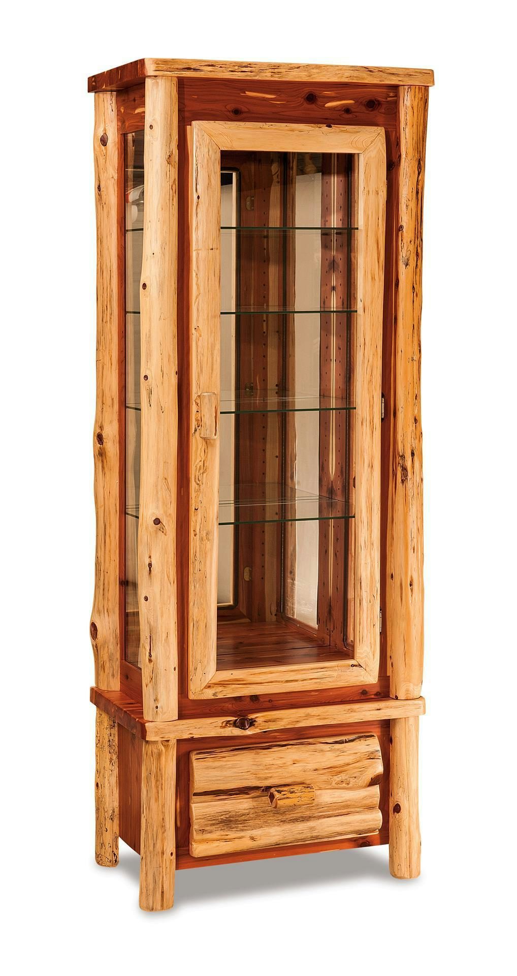 Rustic Display Cabinet For Lodge Décor | DutchCrafters