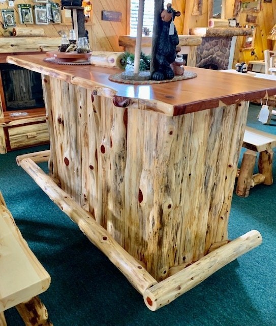 Rustic Log Furniture Kitchen Bar from DutchCrafters Amish Furniture