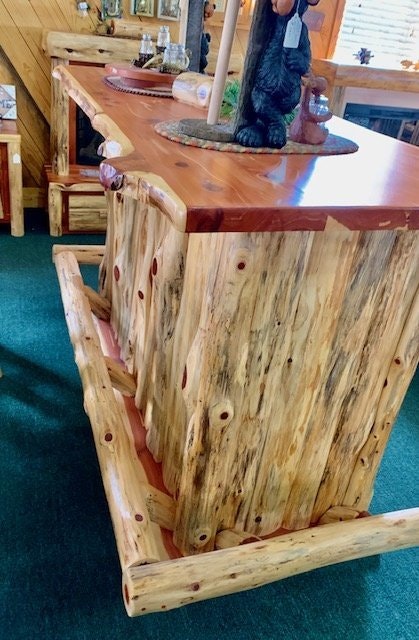 Rustic Log Furniture Kitchen Bar from DutchCrafters Amish Furniture