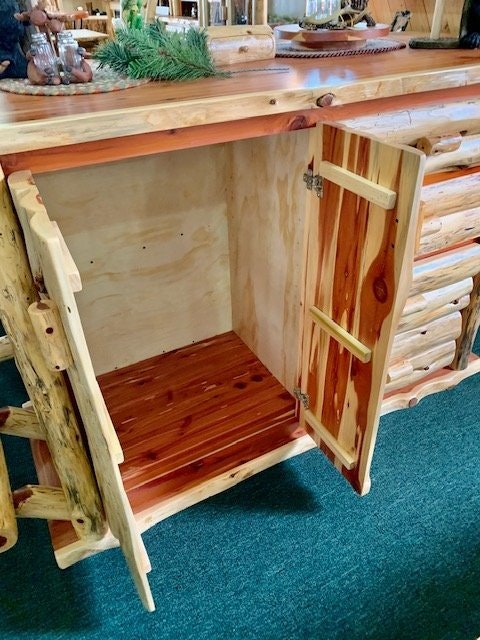 Rustic Log Furniture Kitchen Bar from DutchCrafters Amish Furniture