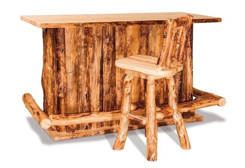 Rustic Log Furniture Kitchen Bar from DutchCrafters Amish Furniture