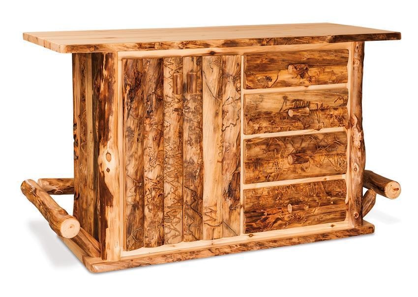 Rustic Log Furniture Kitchen Bar from DutchCrafters Amish Furniture