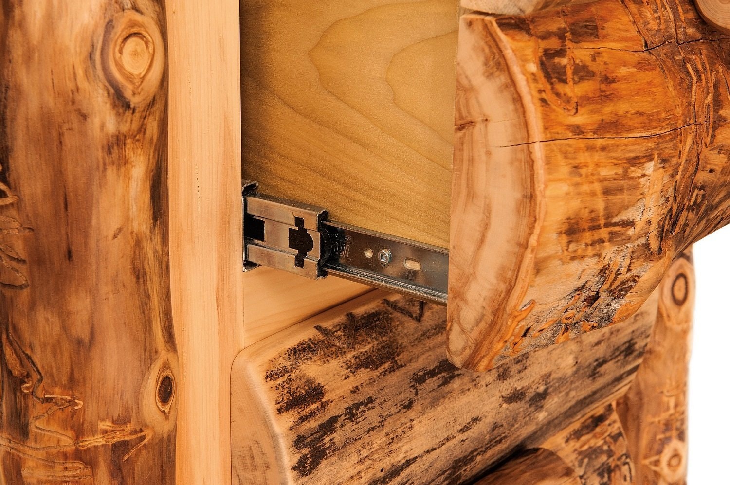 Rustic Log 2-Drawer File Cabinet | Amish Made Office Furniture