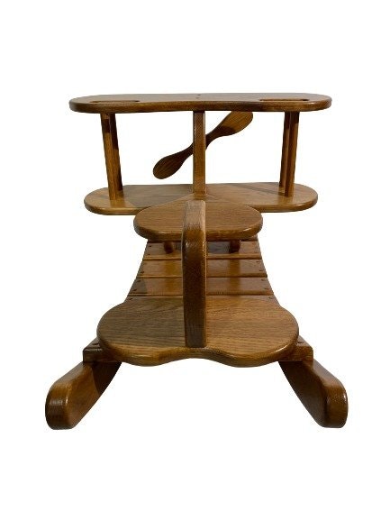 Amish Made Airplane Rocking Toy – Solid Oak Heirloom Rocker