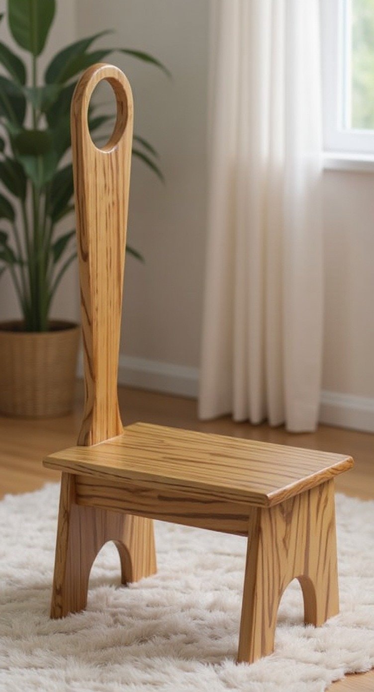 Amish Handcrafted Hardwood Step Stool with Handle | Solid Wood