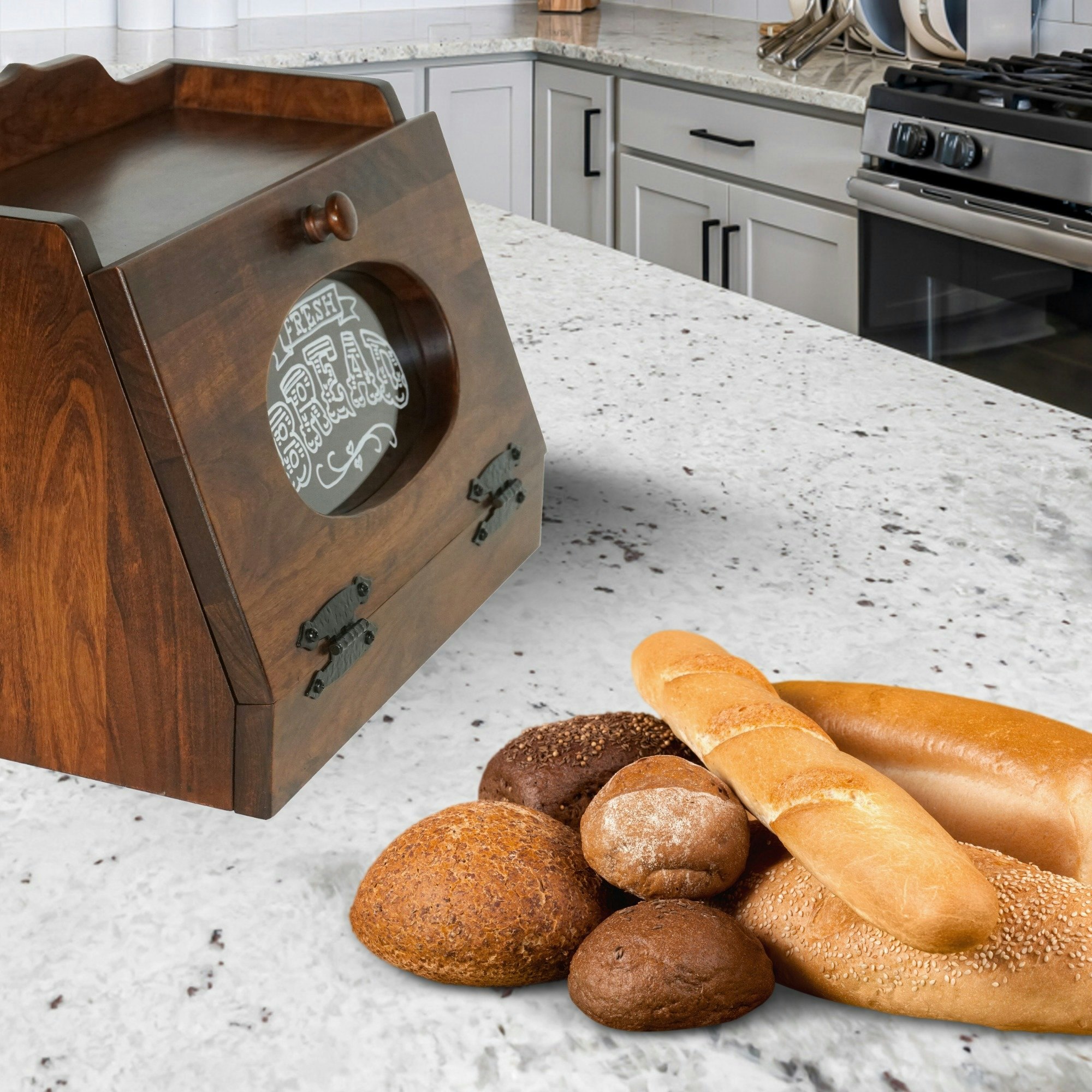 Bread Box with Plexiglass Front by Dutchcrafters Amish Furniture Store