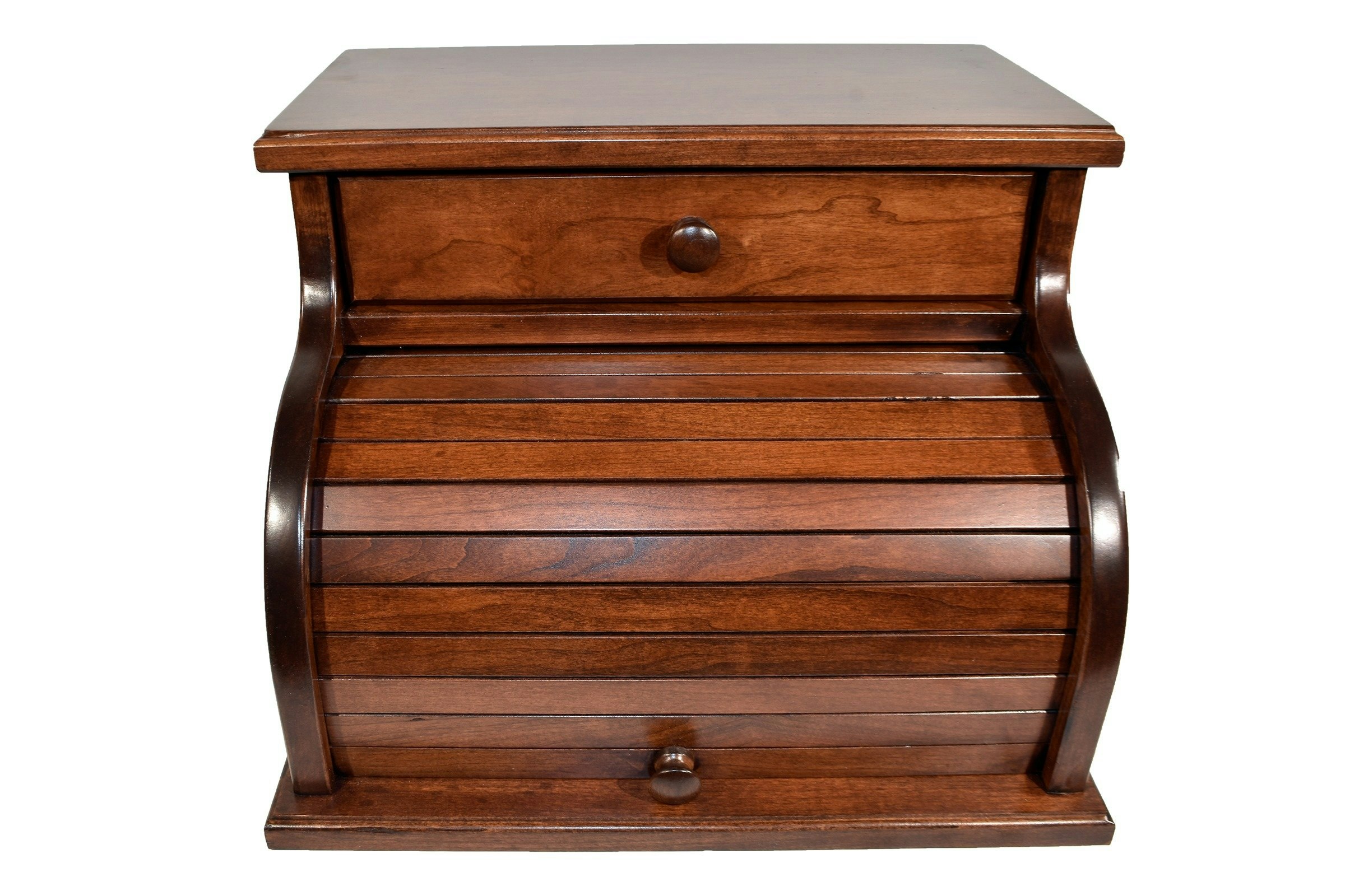 Solid Wood Bread Box with Drawer from DutchCrafters Amish Furniture