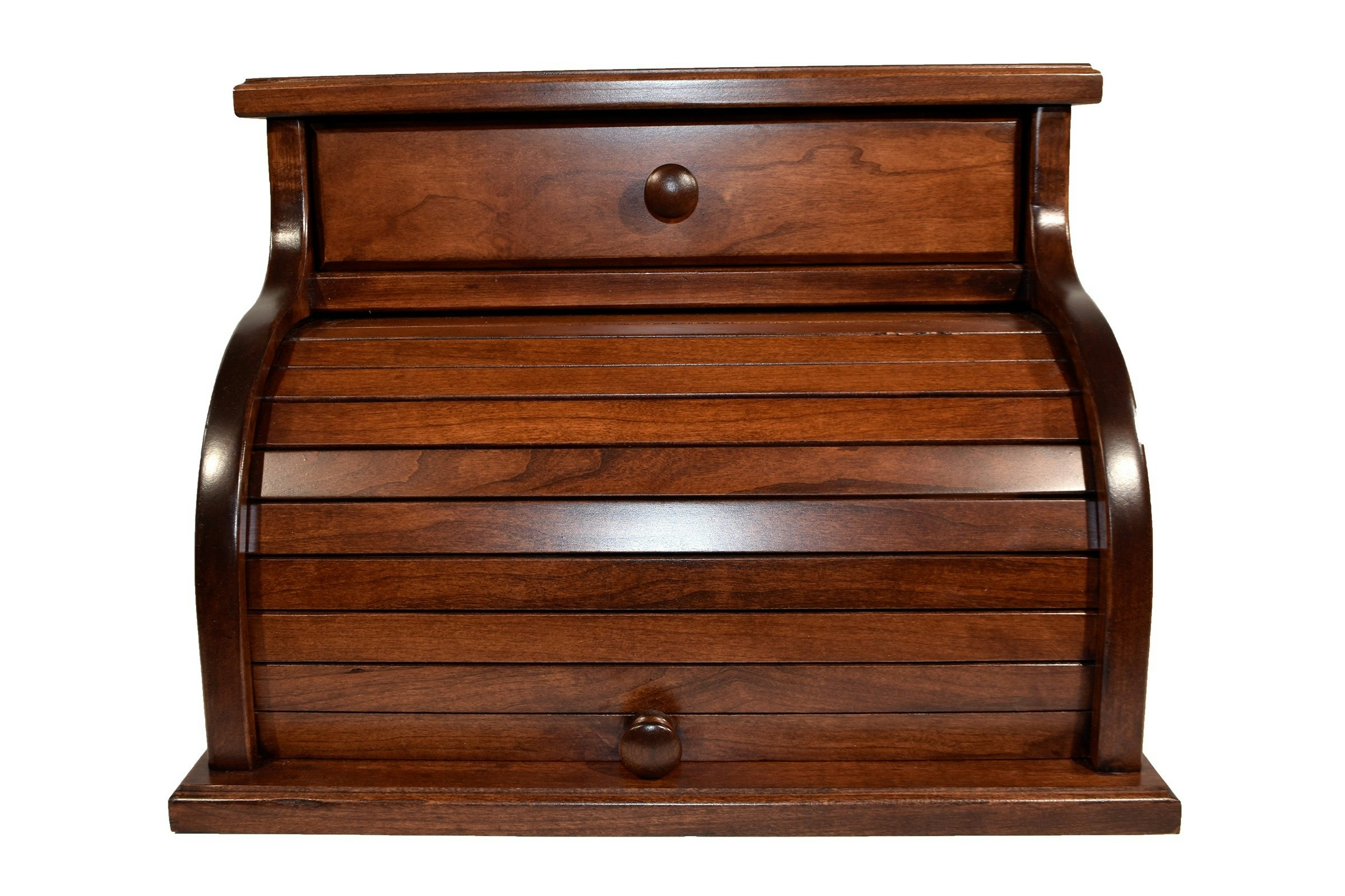 Solid Wood Bread Box with Drawer from DutchCrafters Amish Furniture