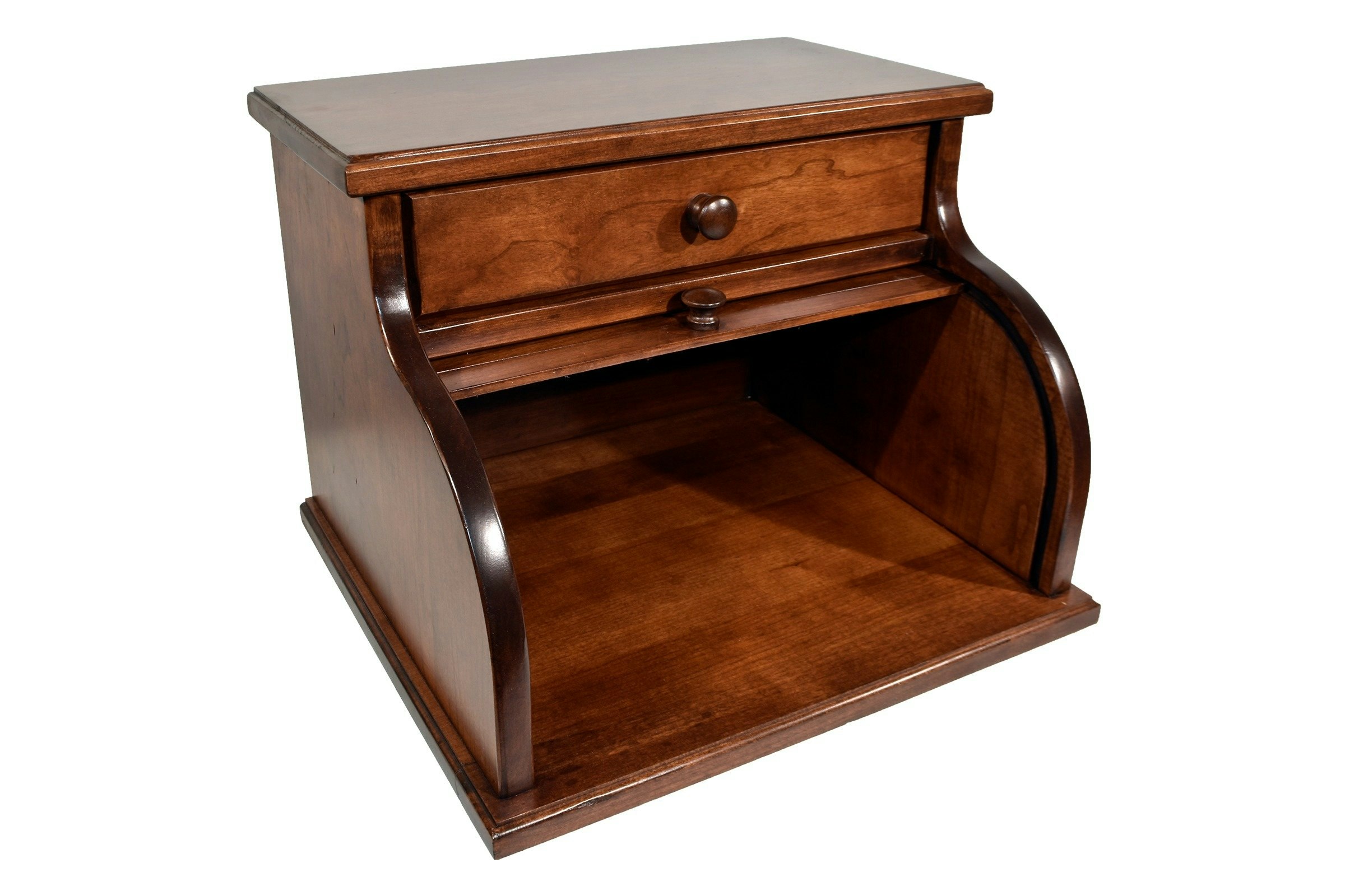 Solid Wood Bread Box with Drawer from DutchCrafters Amish Furniture