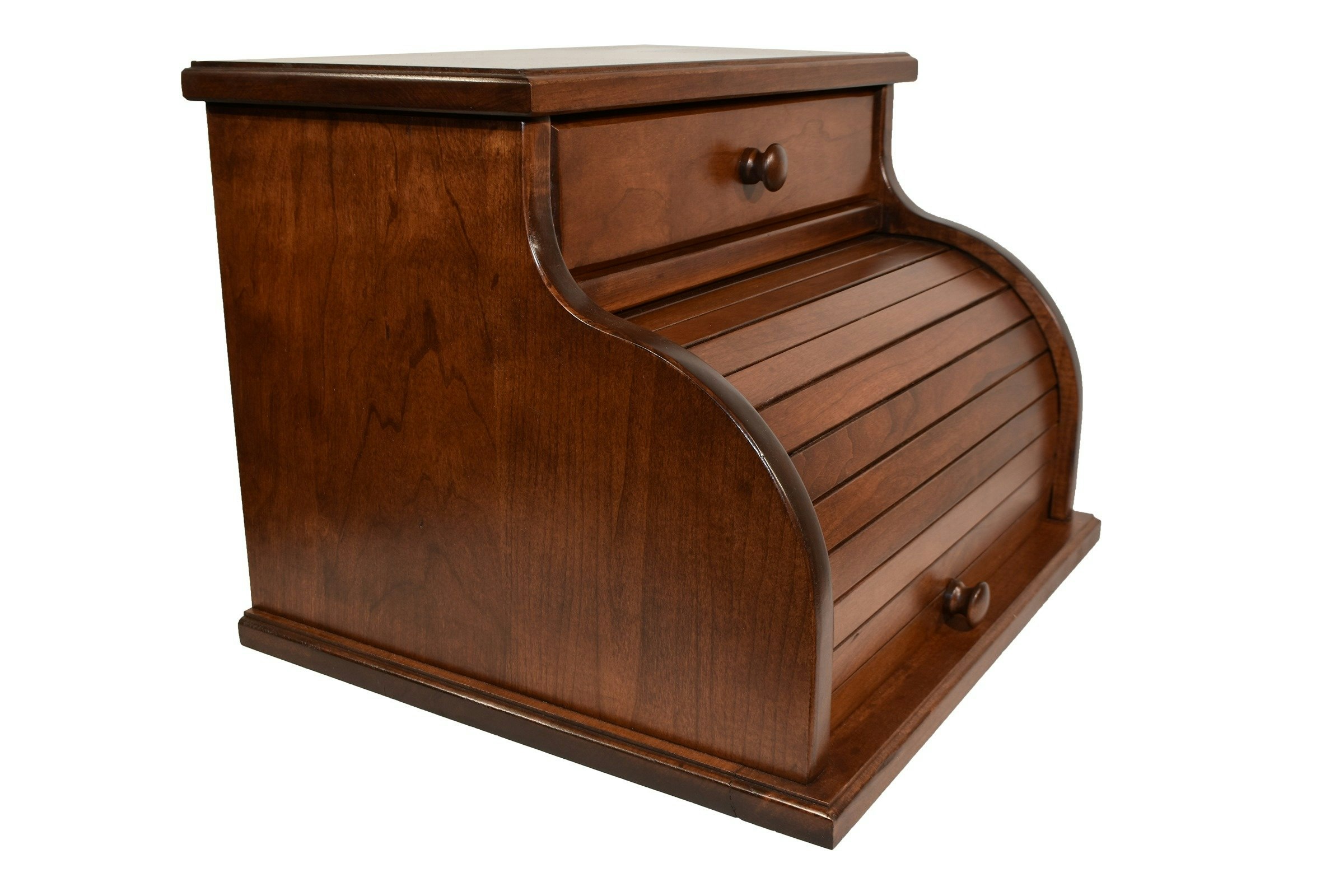 Solid Wood Bread Box with Drawer from DutchCrafters Amish Furniture