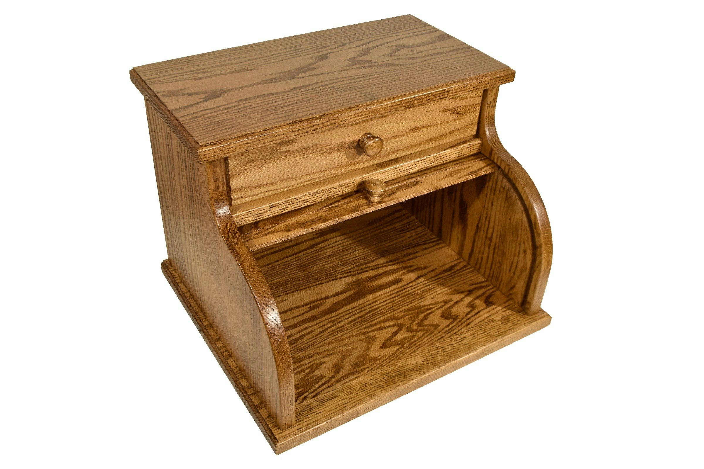 Solid Wood Bread Box with Drawer from DutchCrafters Amish Furniture
