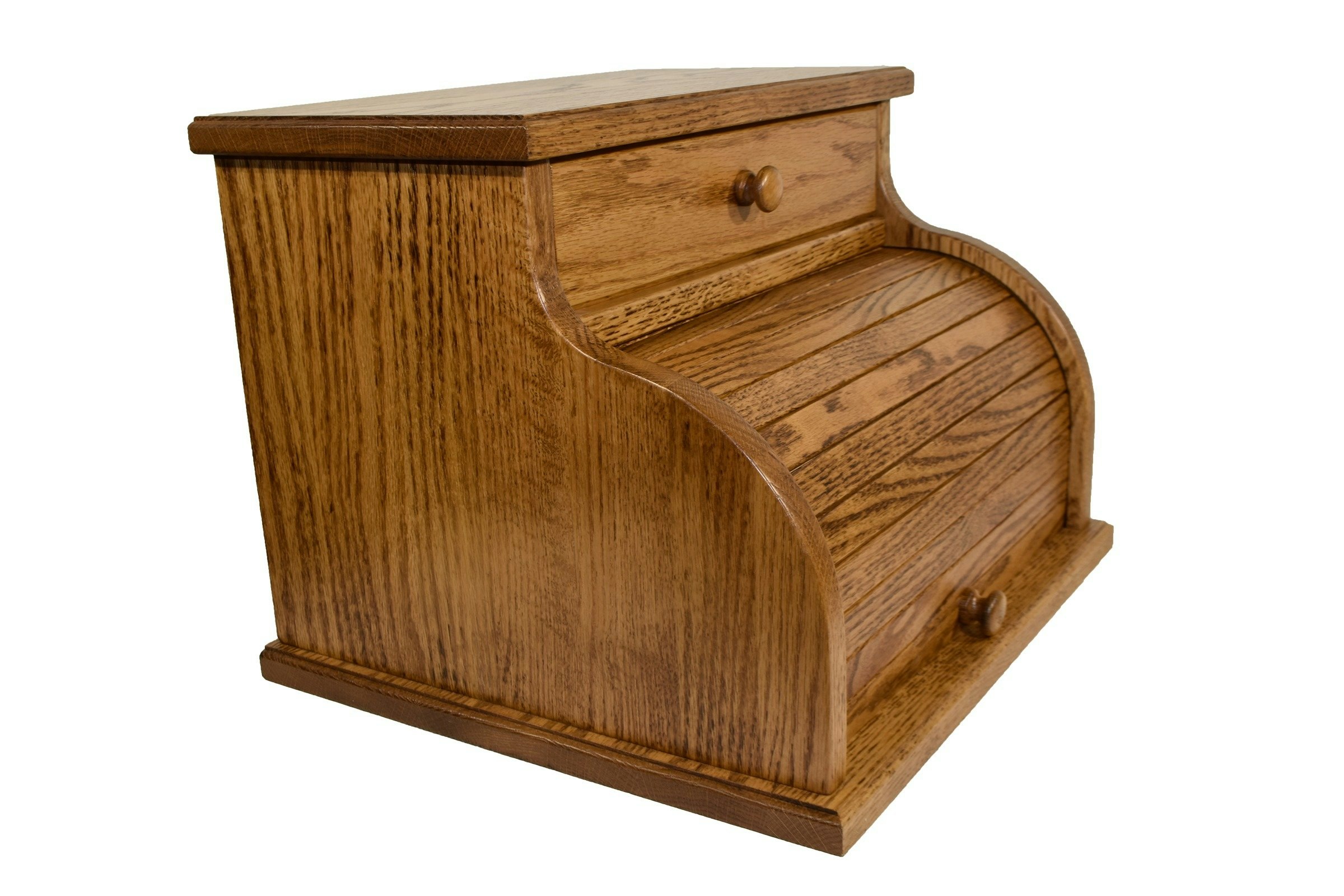 Solid Wood Bread Box with Drawer from DutchCrafters Amish Furniture