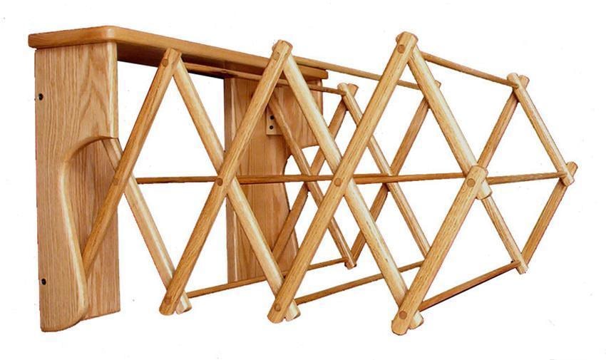Oak Wood Wall Drying Rack from DutchCrafters Amish Furniture