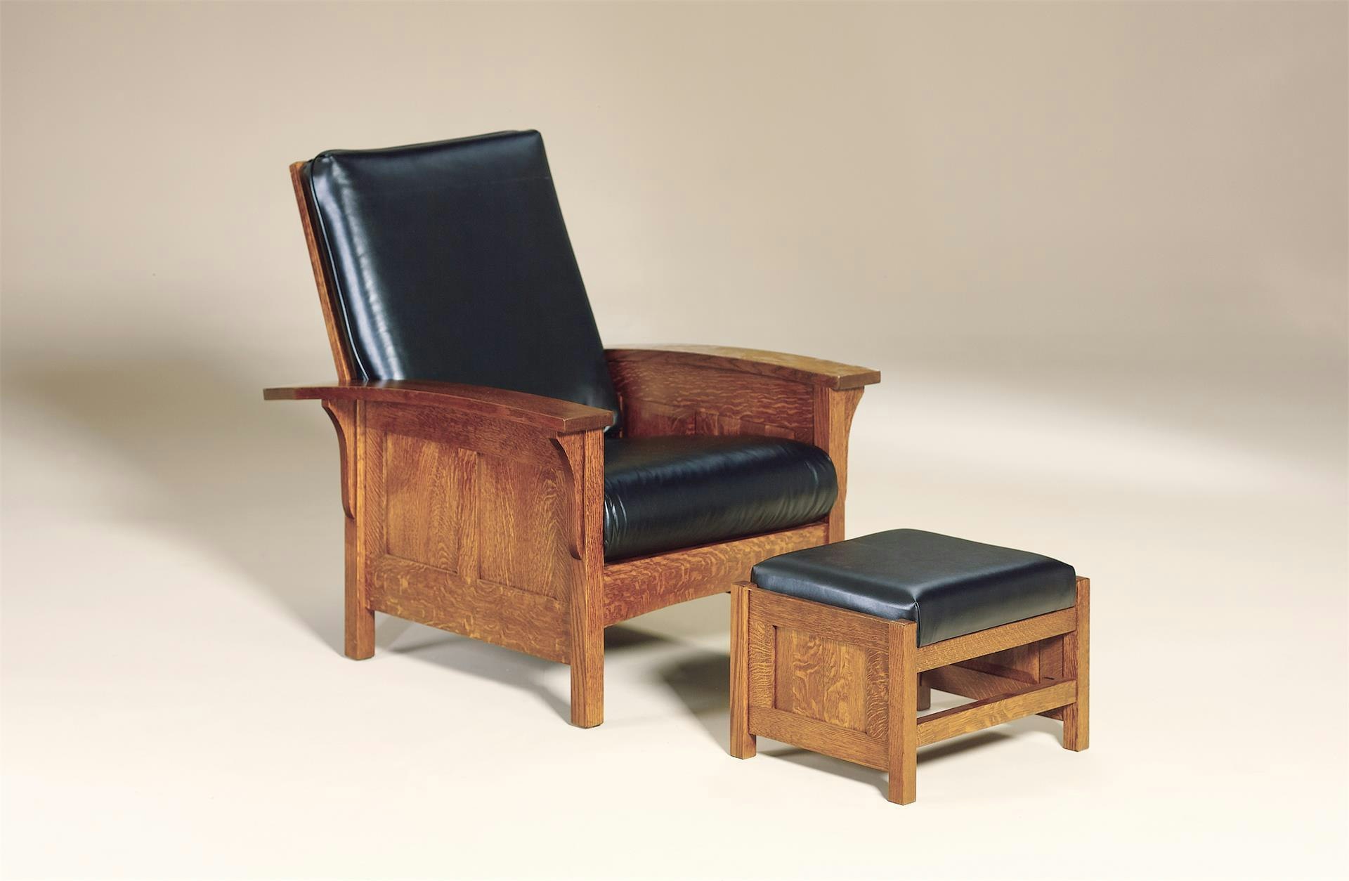 Mission Style Arm Chair Leather from DutchCrafters Amish Furniture