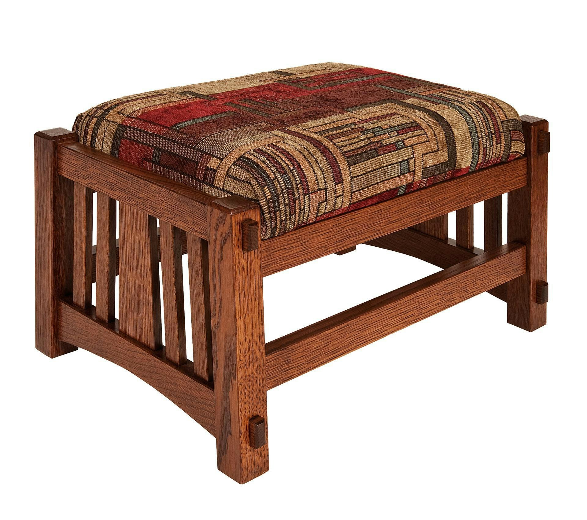 Mission Upholstered Footstool from DutchCrafters Amish Furniture