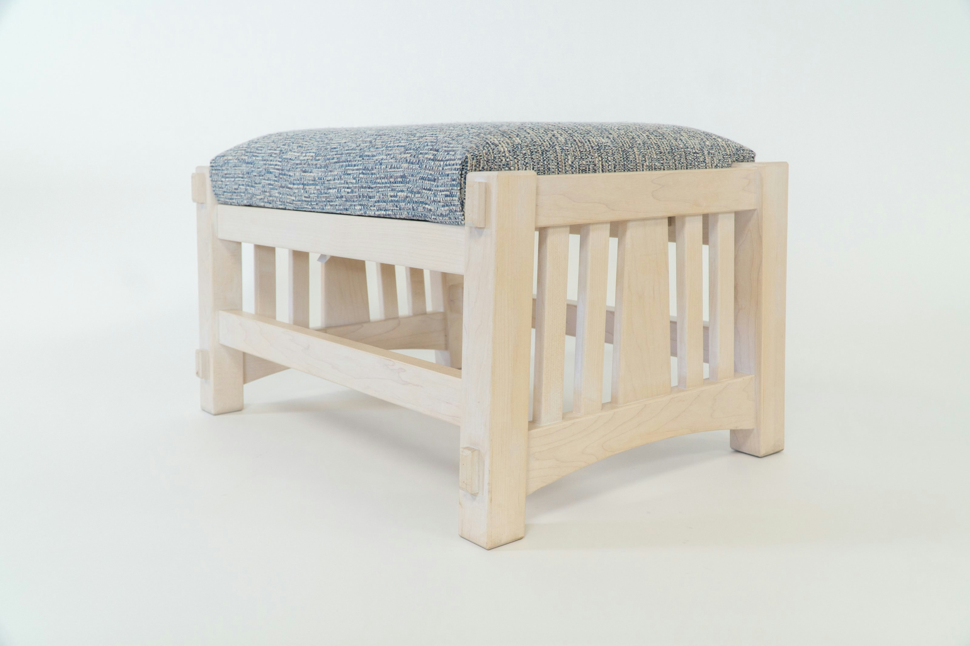 Mission Upholstered Footstool from DutchCrafters Amish Furniture