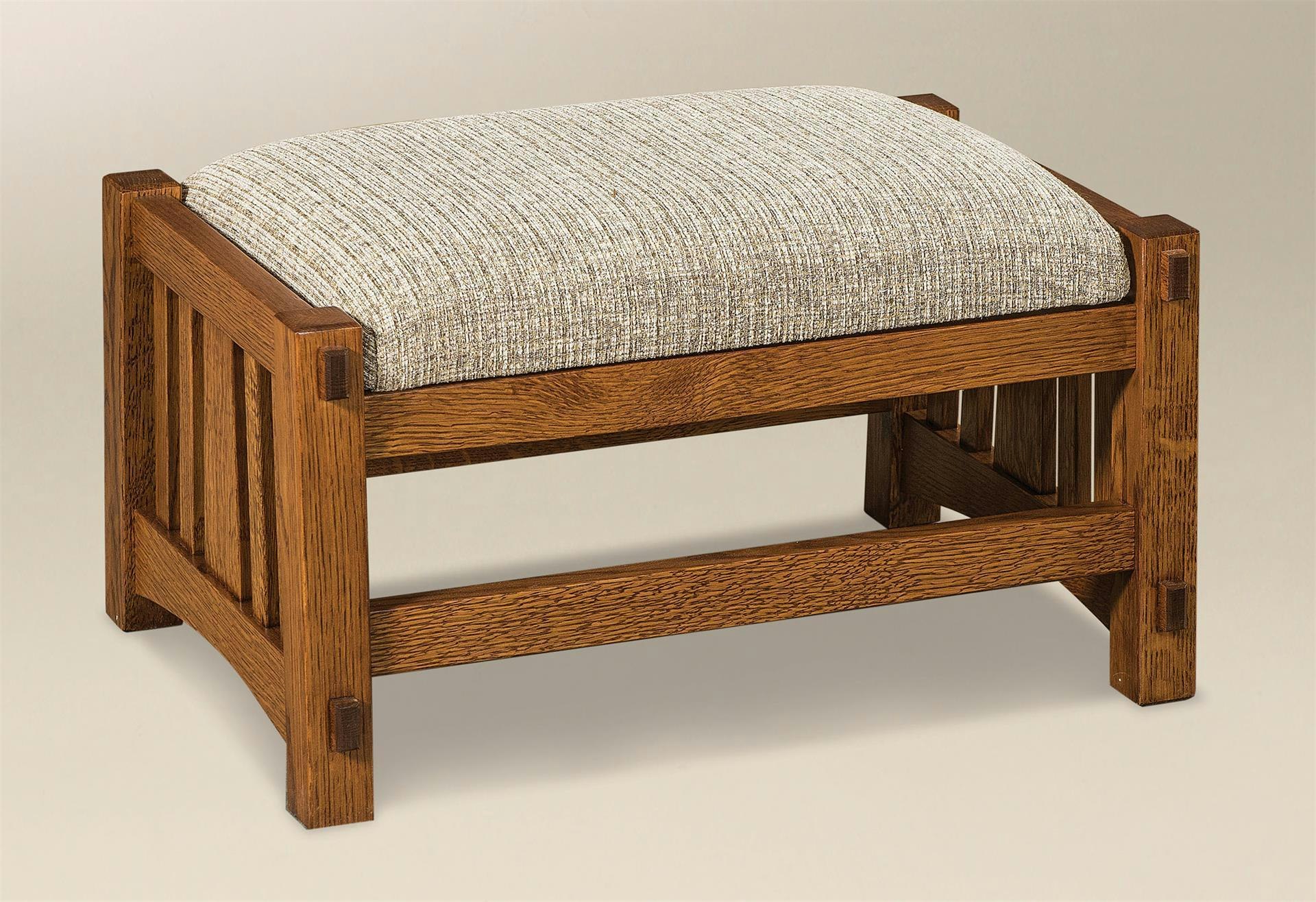 Mission Upholstered Footstool from DutchCrafters Amish Furniture