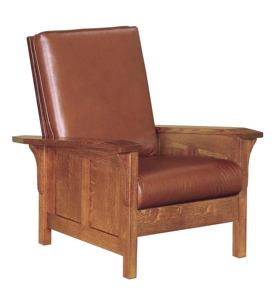 Amish Mission Morris Chair with Genuine Leather | Amish Recliner