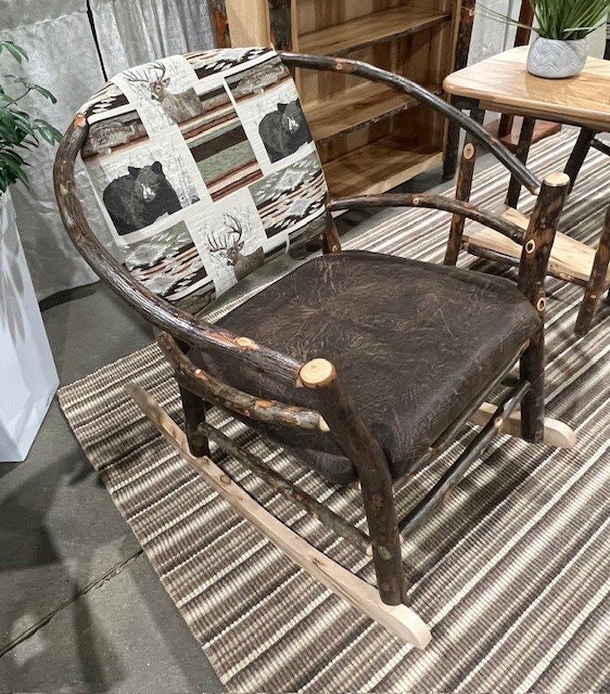 Rustic Hickory Twig Hoop Rocking Chair from DutchCrafters Amish