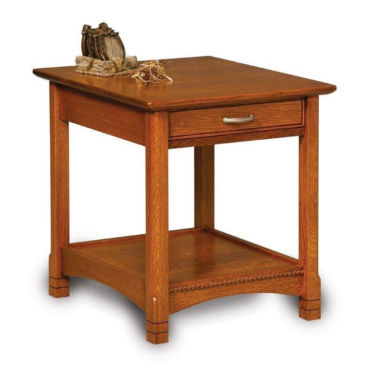 Crest End Table Open or Enclosed from DutchCrafters Amish Furniture