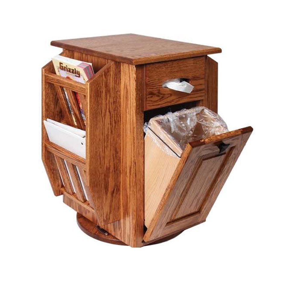 Hardwood Magazine Stand with Swivel and Storage from DutchCrafters