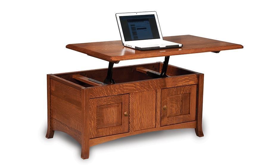 Oak Wood 42" Coffee Table with Lift Top from DutchCrafters Amish