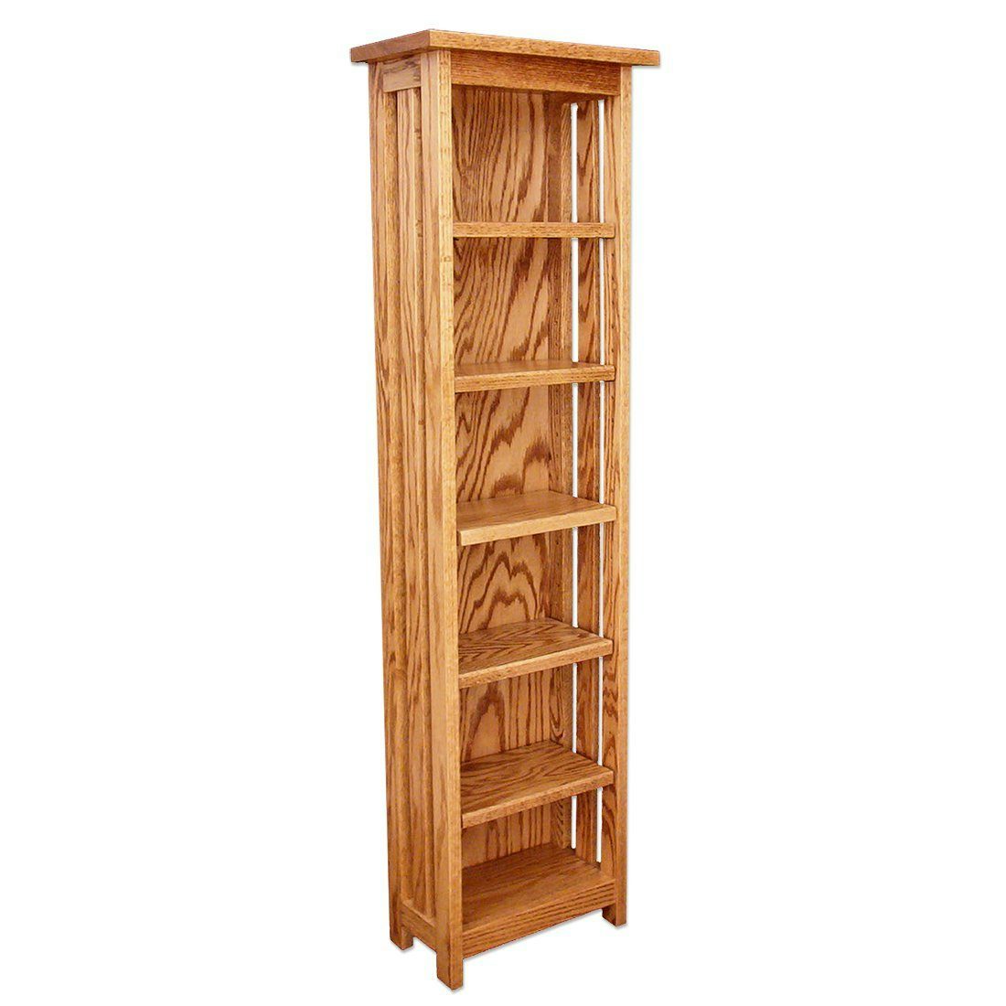 Hardwood Mission CD or Media Rack with Five Adjustable Shelves from