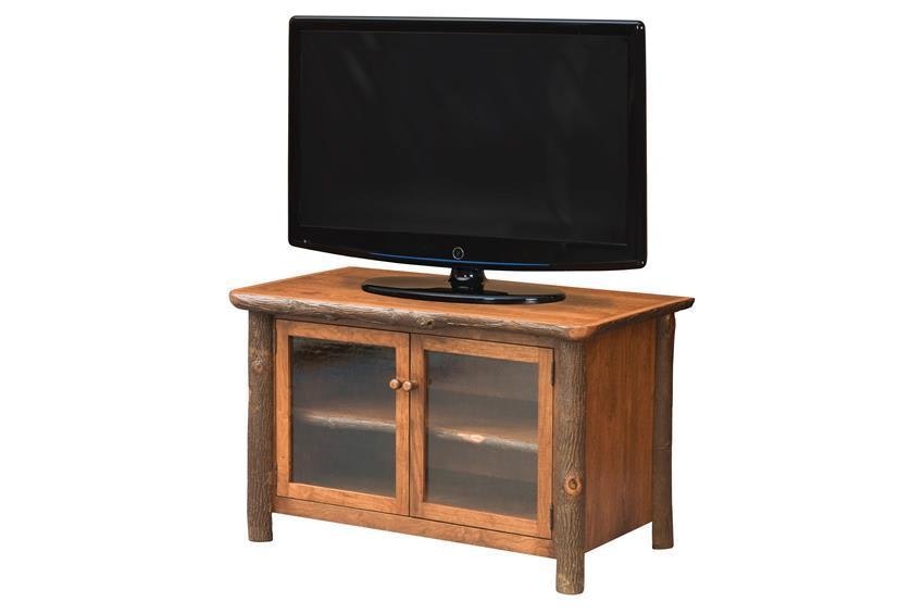 42" Rustic Hickory Log TV Stand from DutchCrafters Amish Furniture