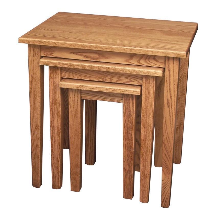 Hardwood Nesting Table Set with Shaker Leg from DutchCrafters Amish